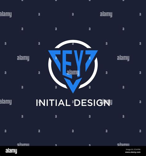 Ey Monogram Logo With Triangle Shape And Circle Design Vector Stock