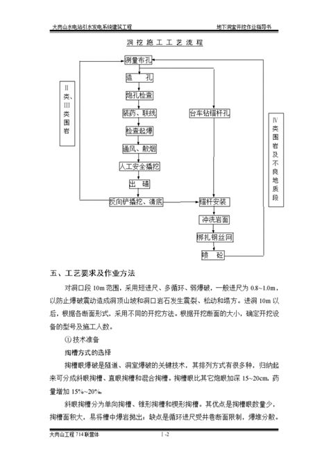 地下洞室开挖作业指导书 土木在线