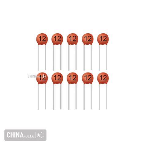 12pf Ceramic Disc Capacitor 50v 10 Pcs Pack Chinahub Lk
