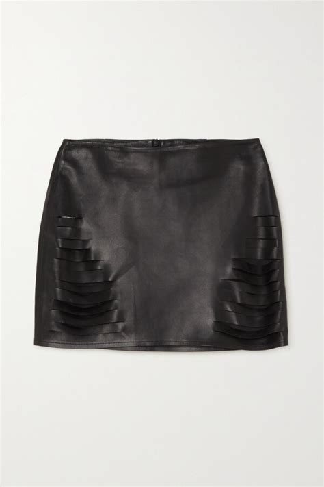 Zeynep Arcay Cutout Leather Mini Skirt Black Shopstyle