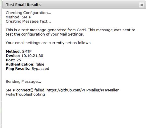 Cacti 117 Smtp Mail Issue · Issue 2425 · Cacticacti · Github