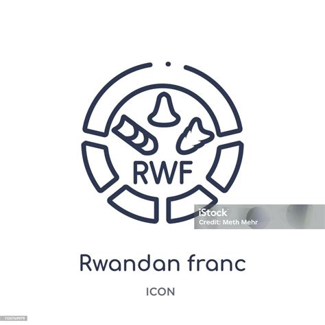 Linear Rwandan Franc Icon From Africa Outline Collection Thin Line Rwandan Franc Vector Isolated