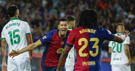 ‘득점 기계 레반도프스키 7경기 7골…바르셀로나 개막 후 7연승