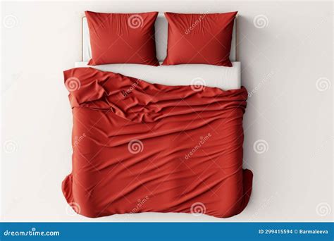 Mockup Of Sleek Bed Featuring Pillows And Blanket Bedroom View From
