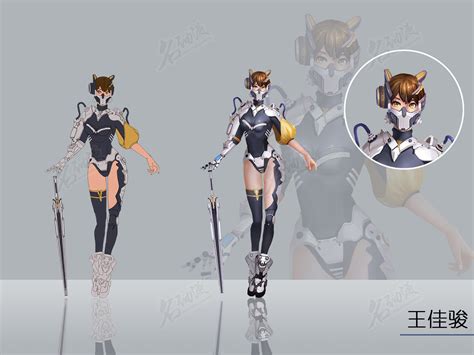 未来风面罩女剑士 名动漫CG数娱 站酷ZCOOL