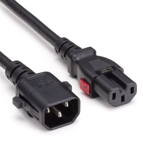 Twylock® Usa Iec C14 To C15 15a Sjt Dual Locking Cords Multiple Colors Lengths Signal Power