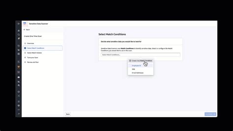 Sensitive Data Scanner • Create Match Conditions • Palantir