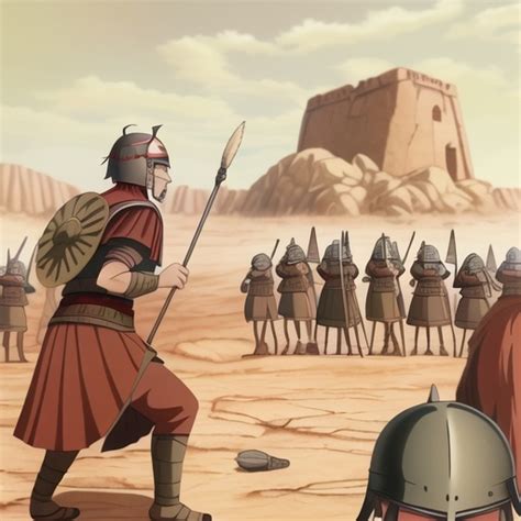 یک سرباز ساسانی در میدان جنگ صحنه نبرد از دور باشه