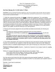 Hw04 Pdf CSci 1113 Introduction To C C Programming For Scientists
