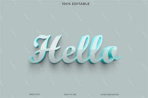 Hello Text Style Effect Photoshop Premium Psd File