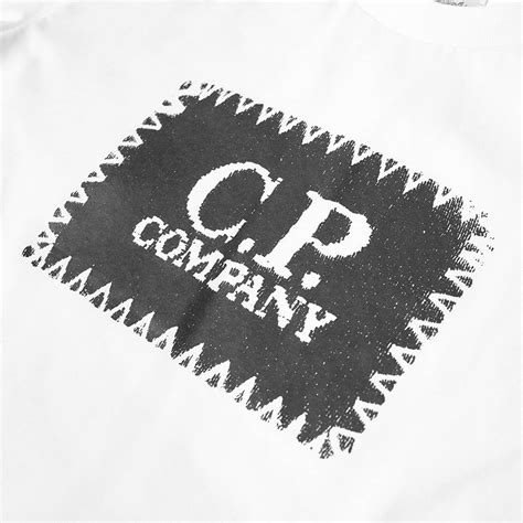 C P Company Undersixteen Stamp Logo T Shirt Gauze White End Au