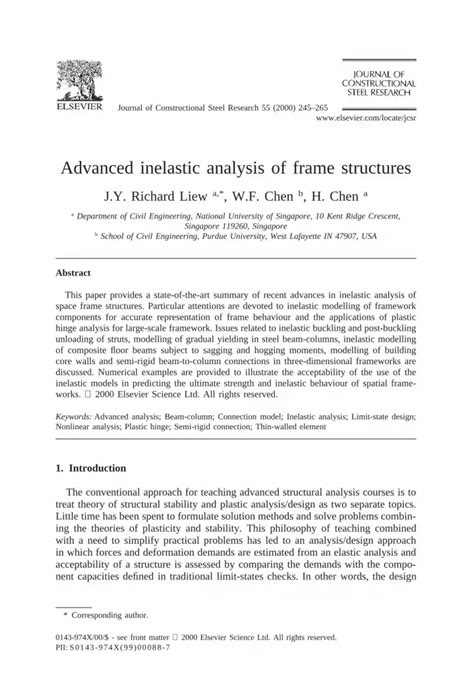 Pdf Advanced Inelastic Analysis Of Frame Structures Dokumen Tips