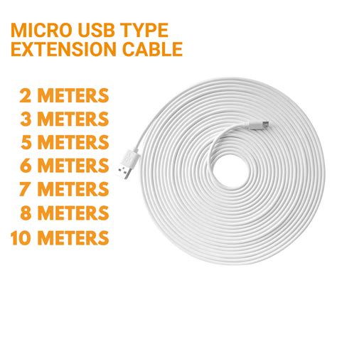 Micro Usb Extension Cable 12v Security Cameras Cable 2m 3m 5m 6m 7m 8m 10m Shopee Malaysia