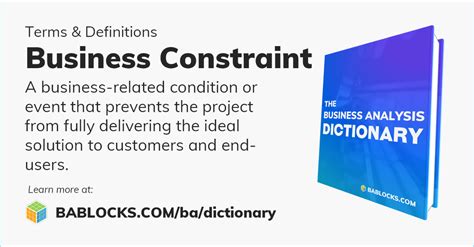 Business Constraint • Business Analyst Definitions