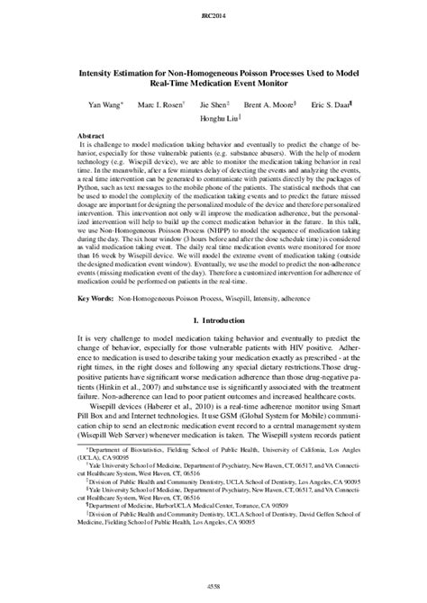 Pdf Intensity Estimation For Non Homogeneous Poisson Processes Used To Model Real Time