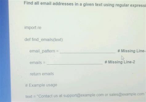 Find All Email Addresses In A Given Text StudyX