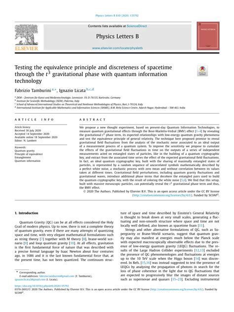 Pdf Testing The Equivalence Principle And Discreteness Of Spacetime