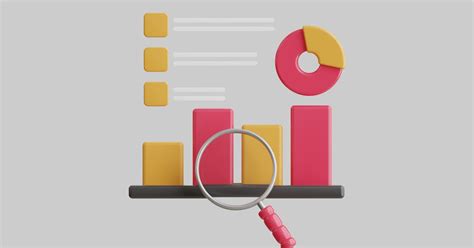 Data Analysis Chart With Magnifier 3d Incl Analysis And Business Envato