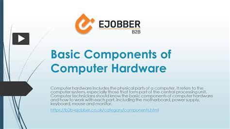 Basic Components Of Computer Hardware Presentation Free To Download