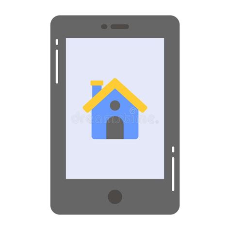 House Inside Mobile Vector Of Home Application In Editable Style Stock