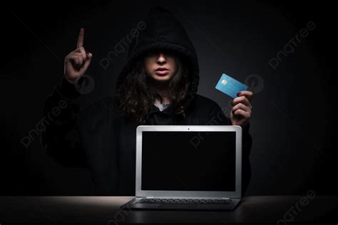 The Female Hacker Hacking Security Firewall Late In Office Female Hacker Hacking Security