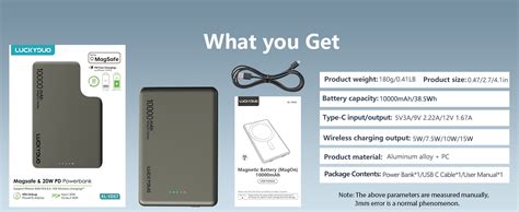 Amazon Com Luckyduo Ultra Slim Mah For Magnetic Portable Charger In Thin Wireless