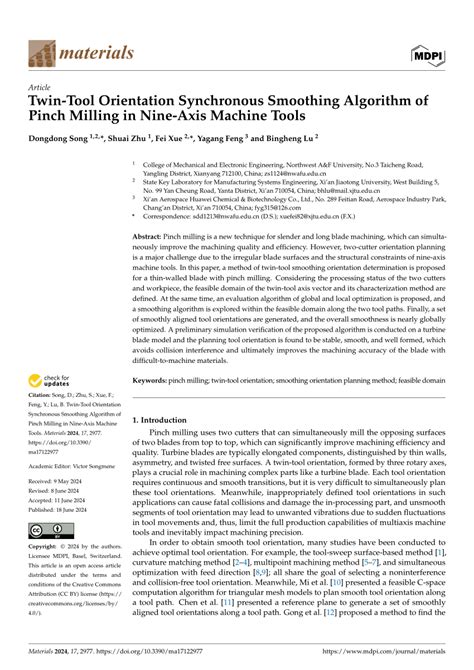 pdf twin tool orientation synchronous smoothing algorithm of pinch