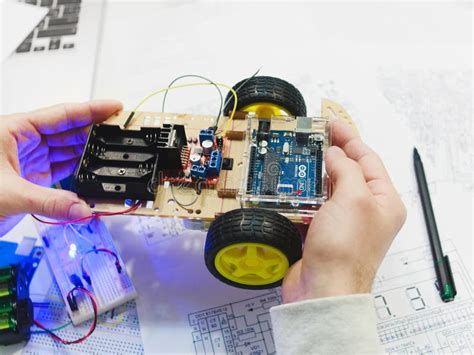 Robotics Creation With Arduino Uno Microcontroller Editorial Photo