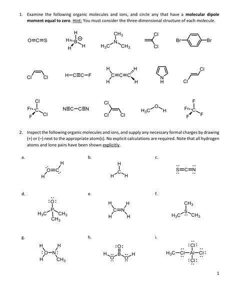 Solved Examine The Following Organic Molecules And Ions And