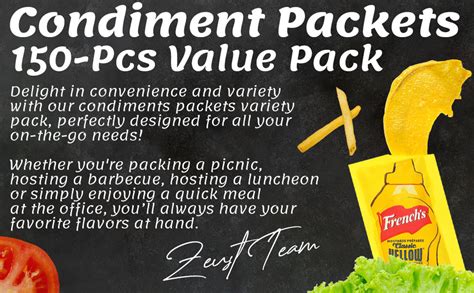 Individual Condiment Packets Variety Pack 150 Count 50