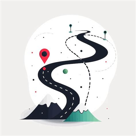 Premium Vector Location Pin With Winding Dashed Arrow