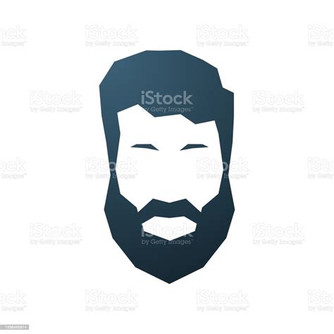 힙스터 아바타 아이콘 수염이 있는 남자의 초상화 신사의 패션 실루엣 벡터 엠블럼 검은색에 대한 스톡 벡터 아트 및 기타 이미지