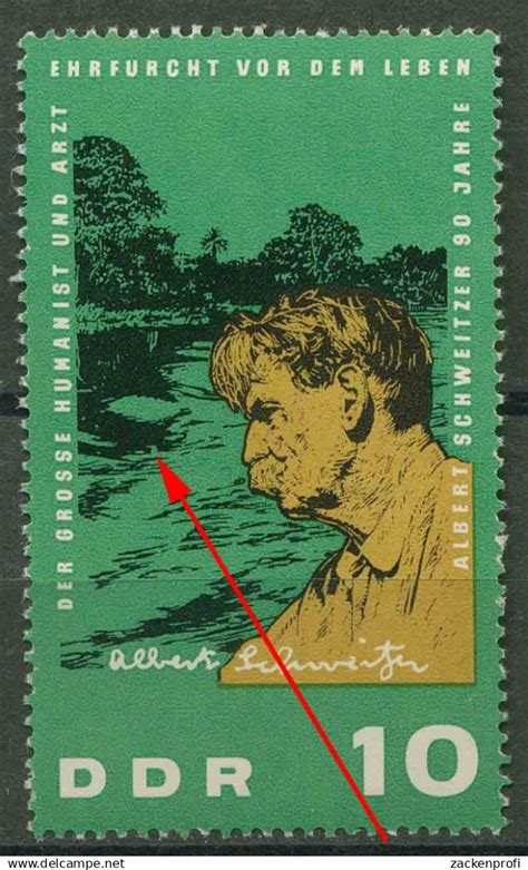 Ddr Ddr 1965 Albert Schweitzer Mit Plattenfehler 1084 F 16 Postfrisch
