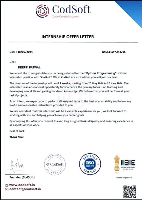 Deepti Patwal On Linkedin Pythonprohramming Internship Codsoft