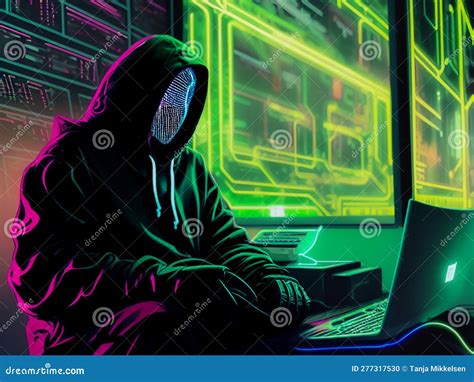 Computer Hacker In Hoodie Stock Illustration Illustration Of Cybercrime 277317530