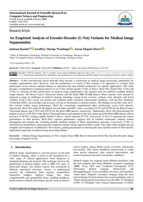Pdf An Empirical Analysis Of Encoder Decoder U Net Variants For Medical Image Segmentation