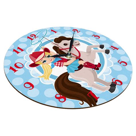 قیمت و خرید ساعت دیواری کودک طرح دختر اسب سوار کد 1317