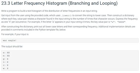 Solved 233 Letter Frequency Histogram Branching And