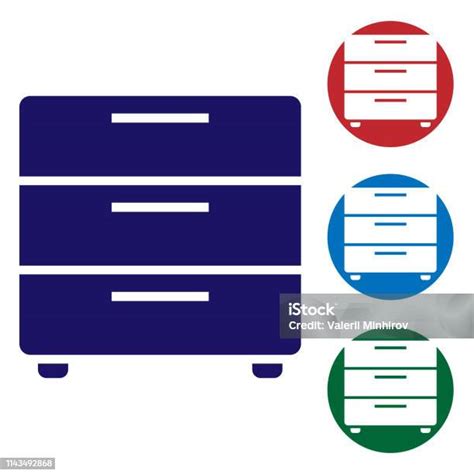 파란색 가구 나이트 스탠드 아이콘 흰색 배경에 고립입니다 원 버튼의 색상 아이콘을 설정 합니다 벡터 일러스트 0명에 대한 스톡 벡터 아트 및 기타 이미지 Istock