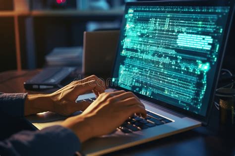 Hands Showing Coding Programmer A Software Engineer Working On A