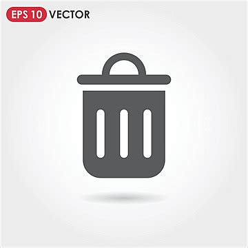 Trash Can Ui Web Button Vector Icon Container Rubbish Colorful Vector Container Rubbish
