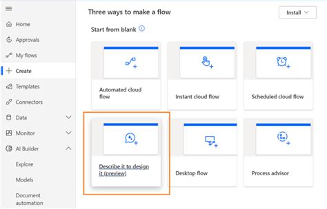 describe it to design it getting started with power automate copilot