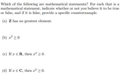 Solved Which Of The Following Are Mathematical Statements