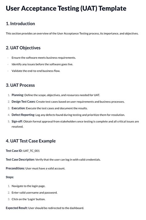 Uat User Acceptance Testing Template Template Collaborative Docs
