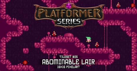 Platformer Tileset Abominable Lair 16x16 Pixelart 2d Environments Unity Asset Store