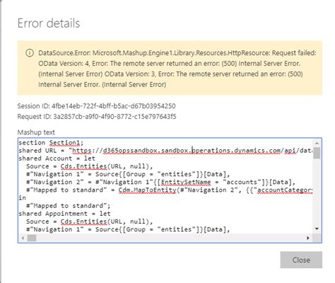 Error While Connecting The Power Bi Dataflow Templ Microsoft Fabric Community