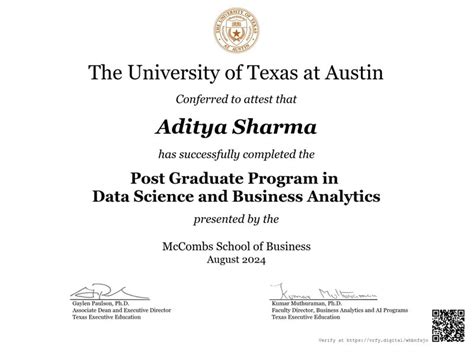Datascience Businessanalytics Utaustin Learning Growth Aditya