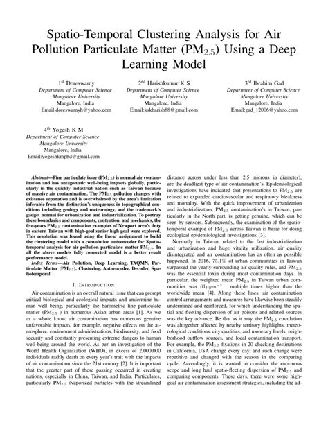 Pdf Spatio Temporal Clustering Analysis For Air Pollution Particulate Matter Pm25 Using A