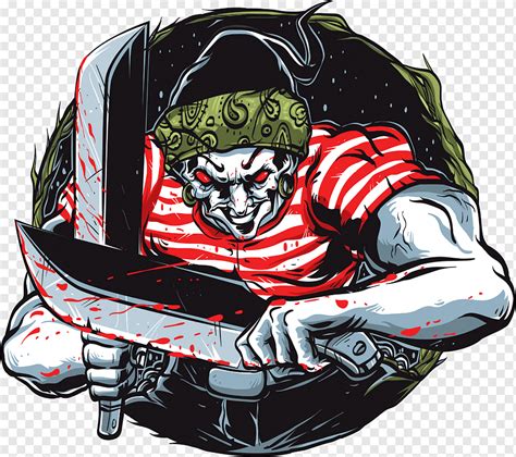 칼로 웃는 광대 Png Pngwing