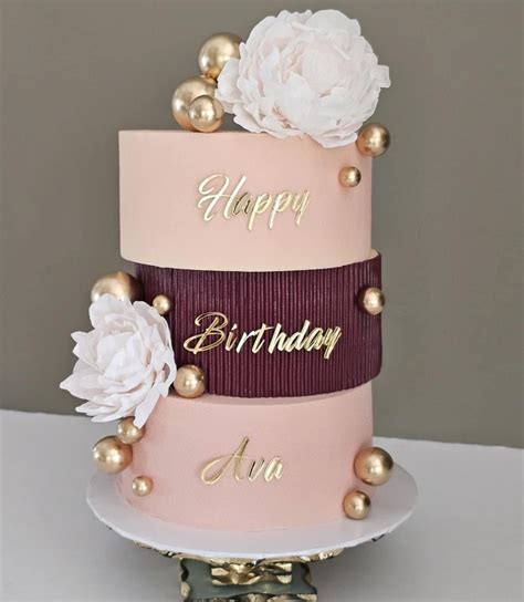 Elegant Three Tiered Birthday Cake